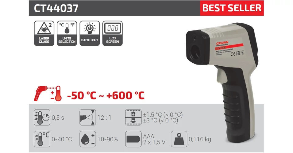 Crown CT44037 infrahõmérõ - 50C , + 600C